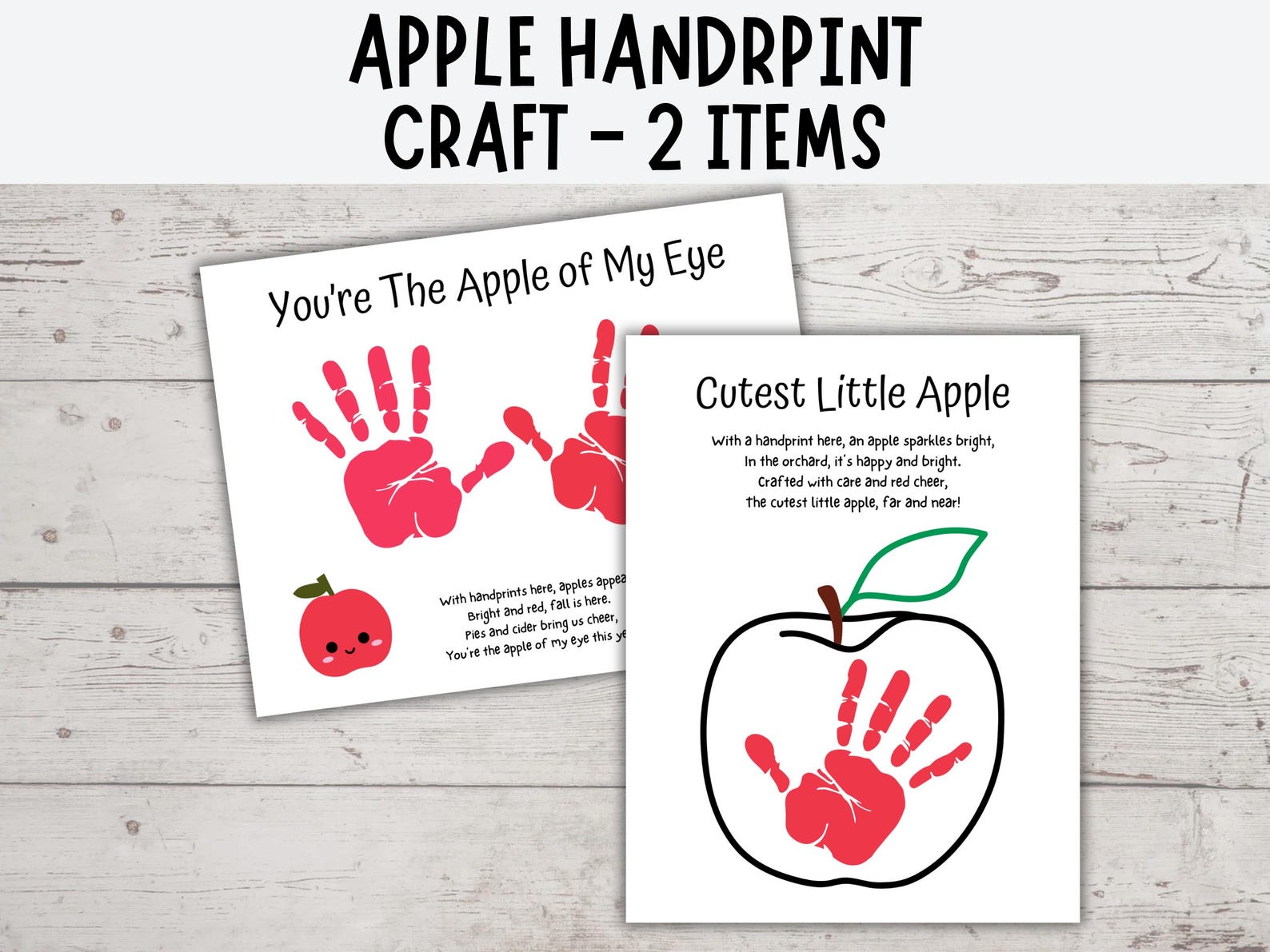 Apple Handprint Craft, Bundle Fall Handprint Craft, Cutest Little Apple ...