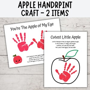 Apple Handprint Craft, Bundle Fall Handprint Craft, Cutest Little Apple ...