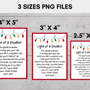 Light of a Student Card Tag in 3 Sizes, Christmas Tags, Printable Card ...