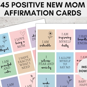 New Mom Affirmation Cards, Motherhood Encouragement Cards, New Mom ...