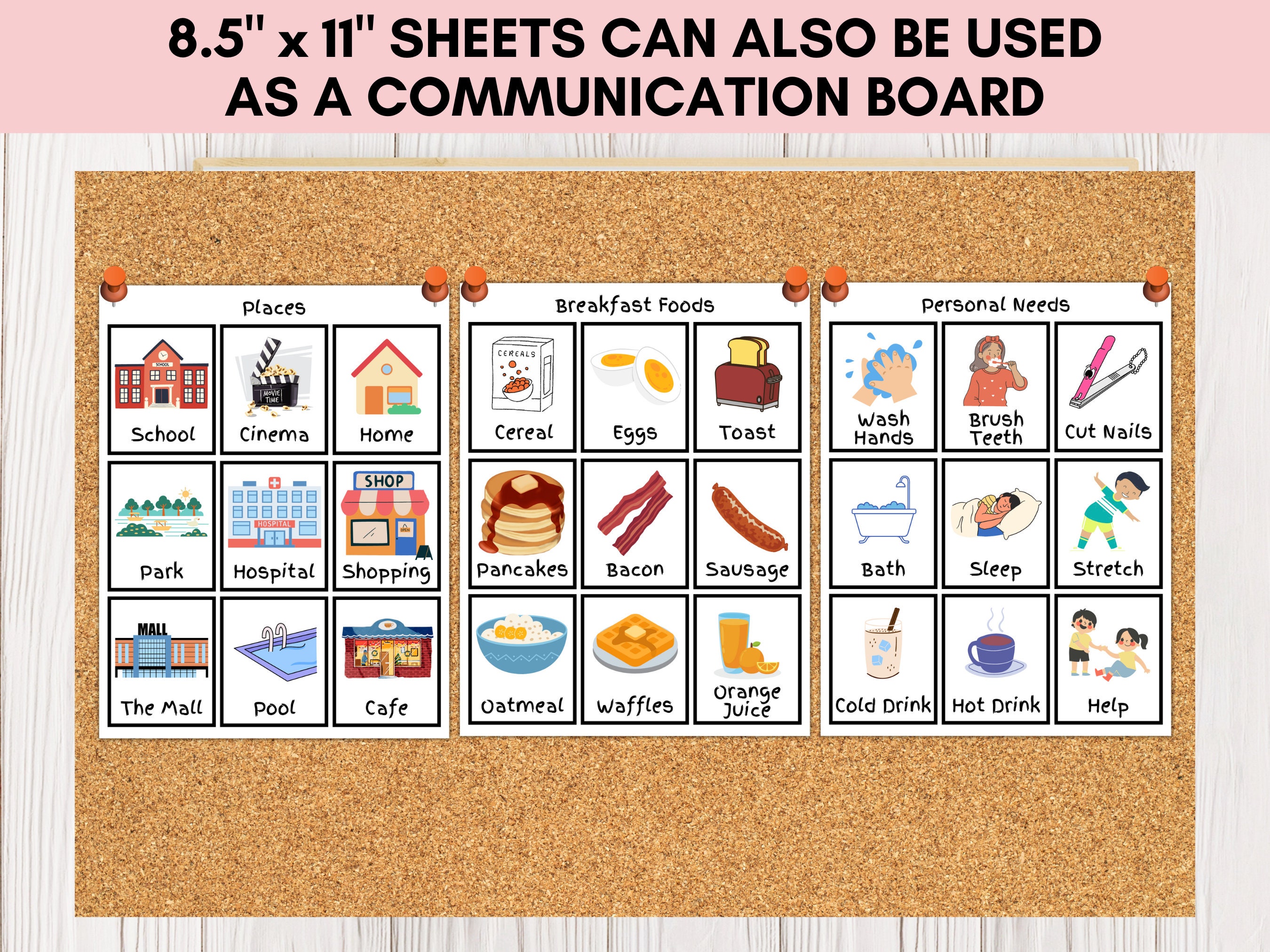 Nonverbal Communication Cards Visual Board Flash Cards - Etsy