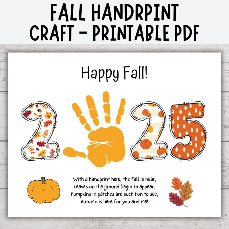 Fall 2025 Handprint Craft - Etsy