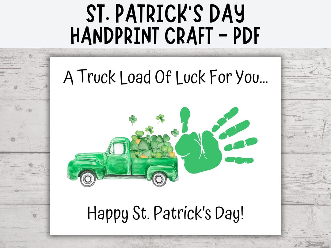 St. Patrick's Day Handprint Craft, Truck St. Patrick's Day Handprint ...