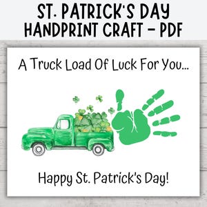 St. Patrick's Day Handprint Craft, Truck St. Patrick's Day Handprint ...