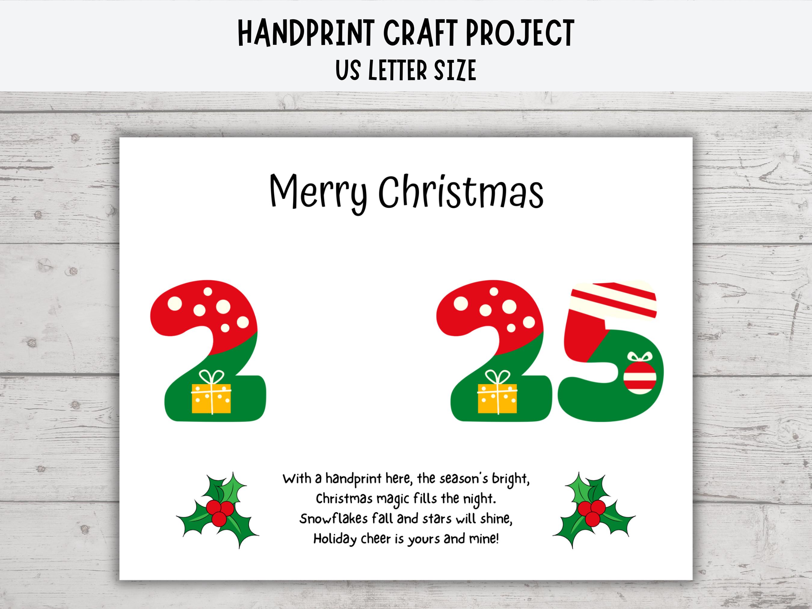 Christmas Handprint Craft 2025, Merry Christmas Handprint Template ...