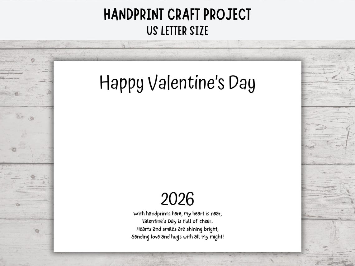 Valentines Day Handprint Craft, 2026 Winter Handprint Template ...