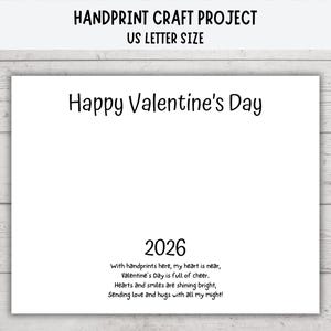 Valentines Day Handprint Craft, 2026 Winter Handprint Template ...