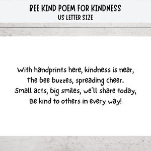 Kindness Handprint Activities, Bee Kind, Kindness Handprint Template ...