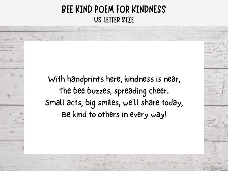 Kindness Handprint Activities, Bee Kind, Kindness Handprint Template ...
