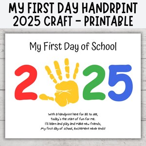 First Day of School Handprint Craft, 2025, Back to School Handprint Art ...