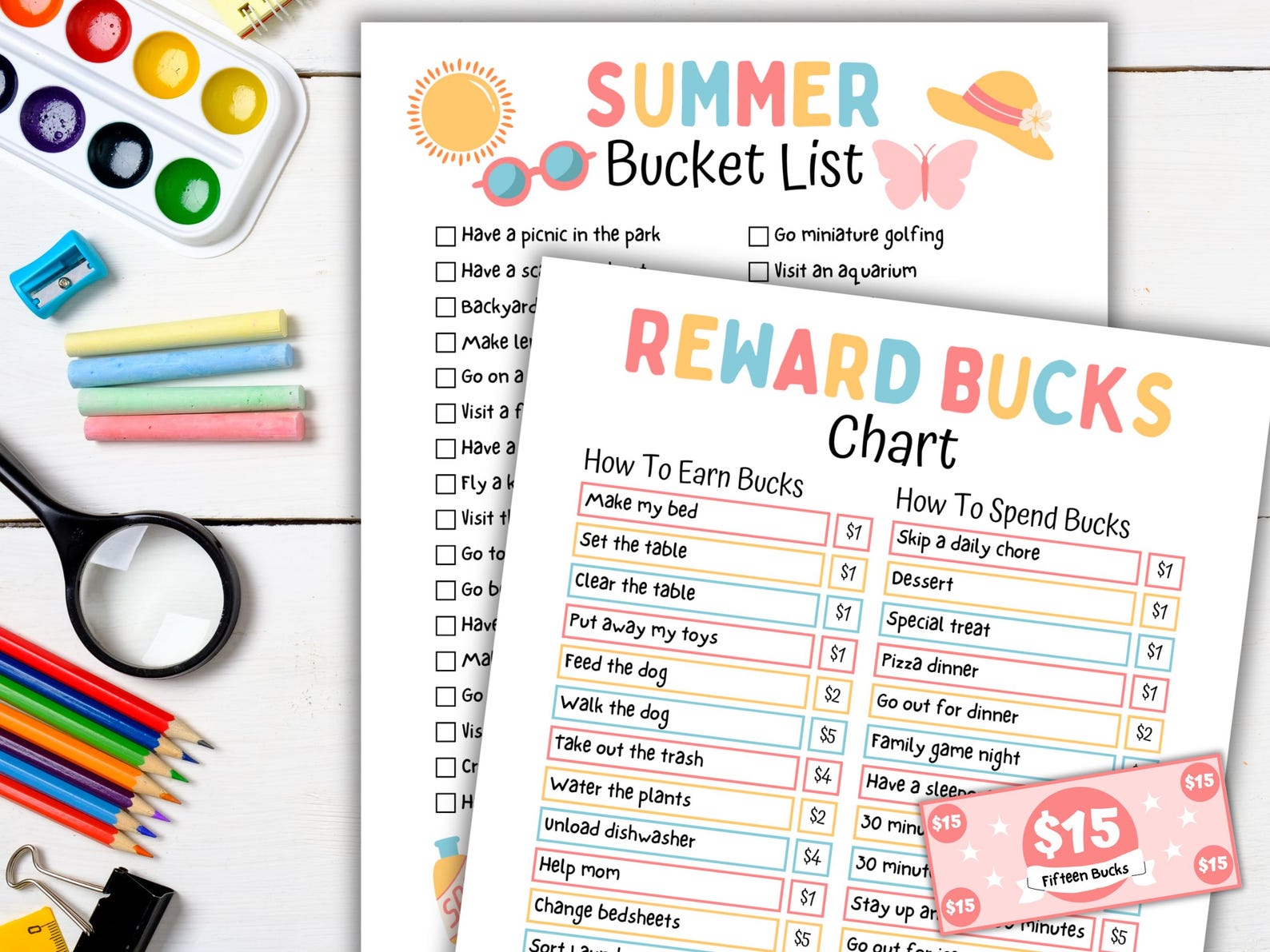 Summer Planner Bundle for Kids, Printable Editable Canva Templates ...