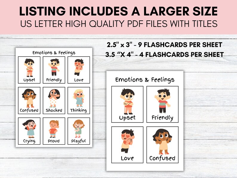 Emotions Flashcards, Feelings Flash Cards, Flashcard Printable ...