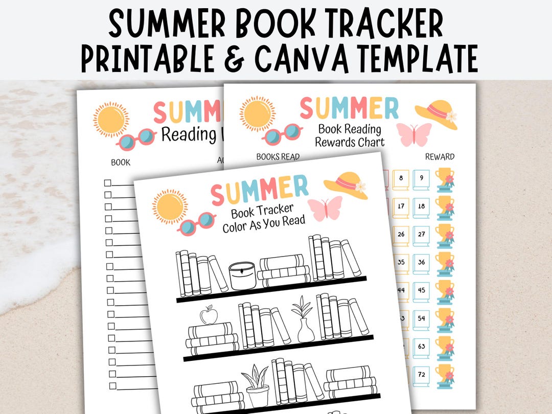 Summer Book Tracker, Summer Reading Tracker, Reading Chart for Kids ...