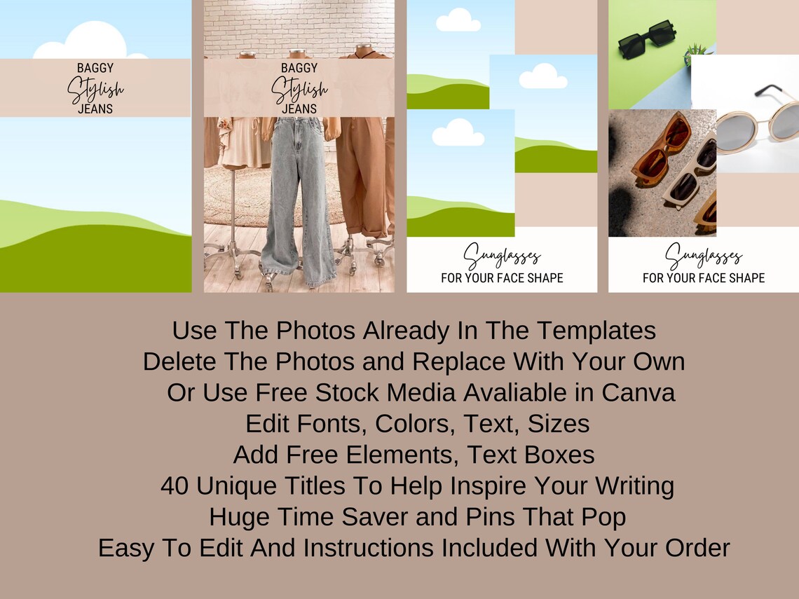 Pinterest Templates Fashion, Fashion Blogger Pinterest Templates ...