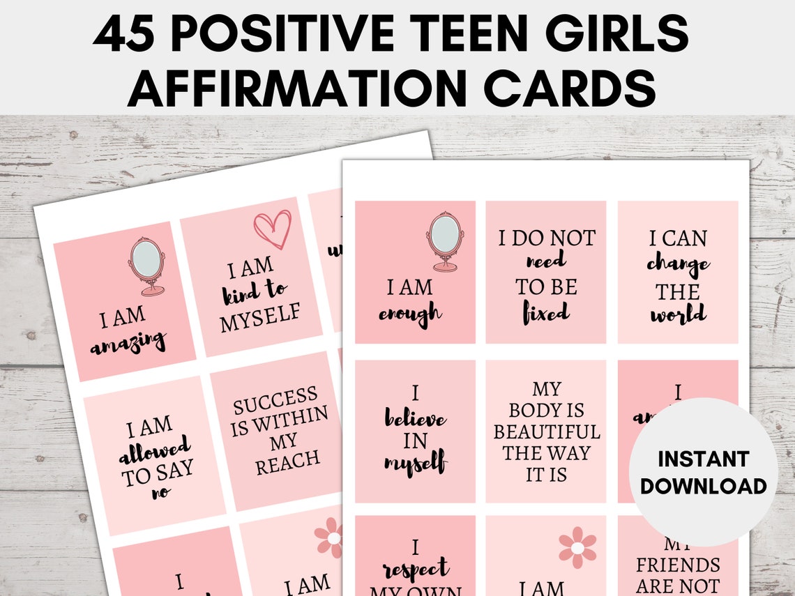 Affirmation Cards Teens Positive Affirmation Cards for - Etsy