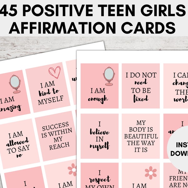 Printable Positive Affirmation Cards for Teens - Etsy