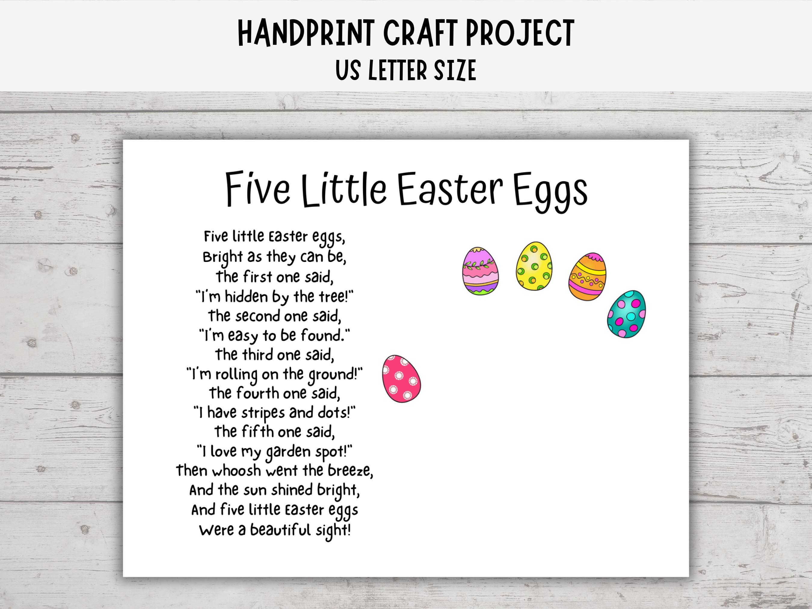 Five Little Easter Eggs Handprint Craft, Spring Easter Handprint Art ...