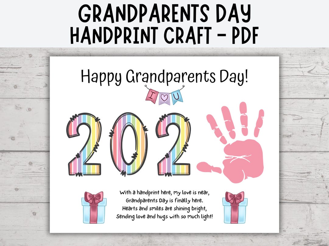 Grandparents Day Handprint Craft, 2025, Happy Grandparents Day ...