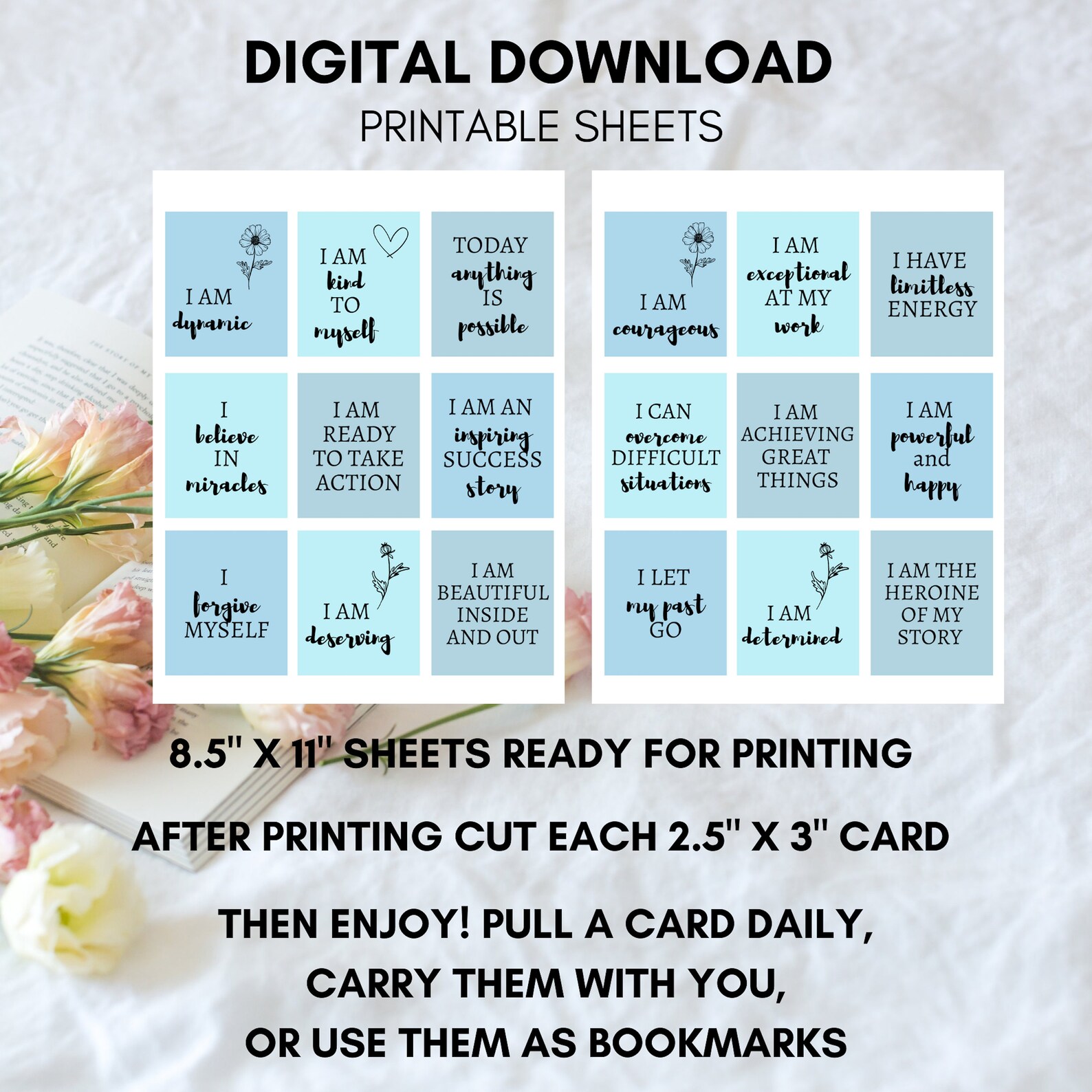 Positive Affirmation Cards Printable Daily Affirmation Cards | Etsy