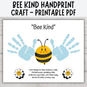 Kindness Handprint Activities, Bee Kind, Kindness Handprint Template ...
