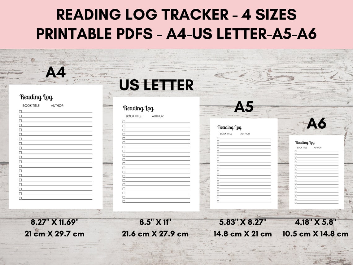 Reading Tracker Printable Bookshelf Reading Log A4 Letter A5 - Etsy