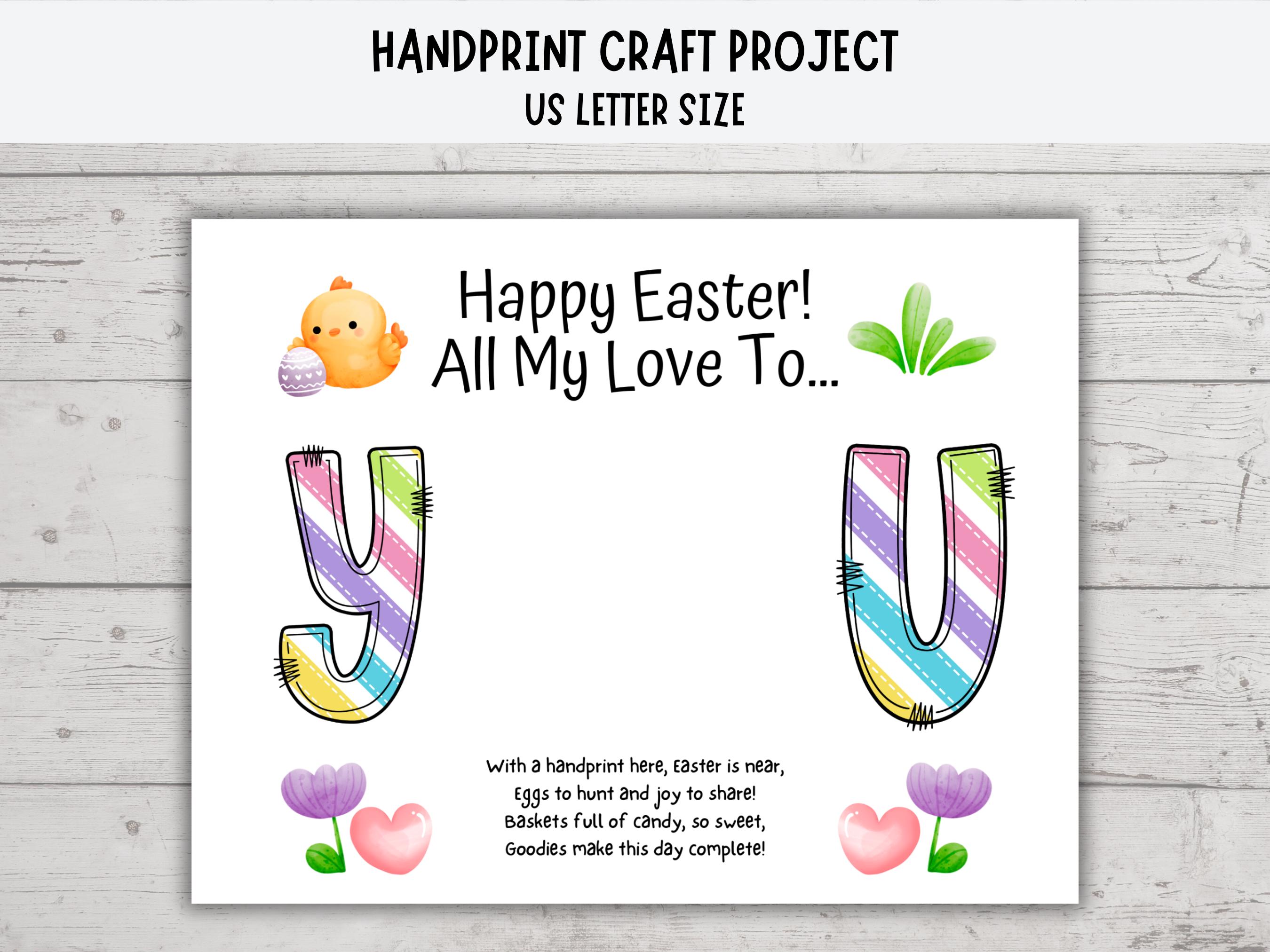 Easter Handprint Craft, Spring Easter Handprint Template, Easter ...