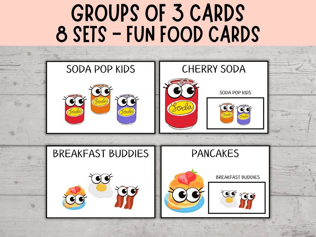 Groups of 3 Pairing Cards, Classroom Management, Food Pairing Cards ...
