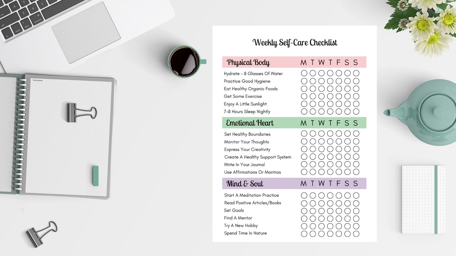 Self Care Checklist Printable Pdf-weekly Self Care | Etsy