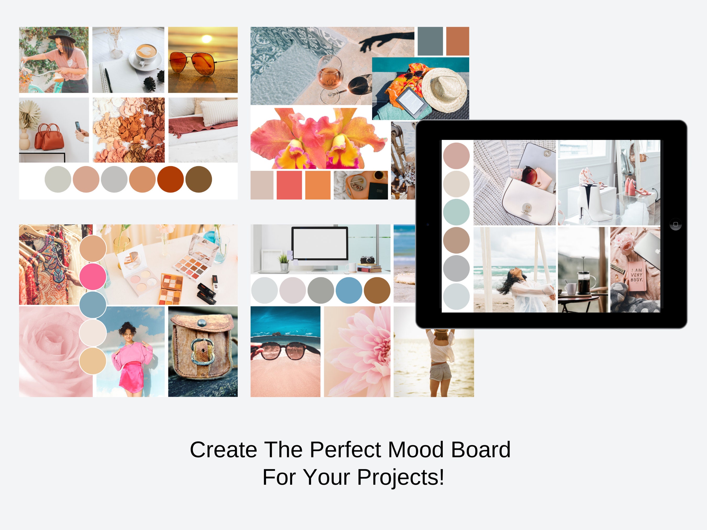 Mood Board Template, Editable Mood Board Canva, Inspiration Board, DIY ...