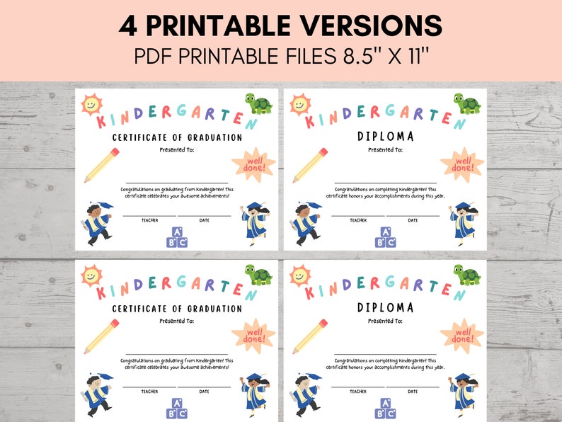 Editable Kindergarten Diploma, Printable Kindergarten Diploma ...