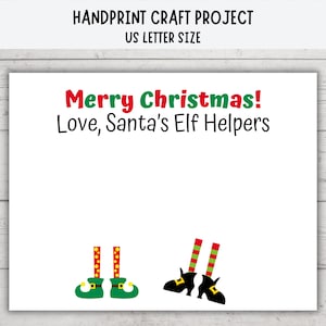 Christmas Handprint Craft, Elf Helpers Handprint Template, Merry ...