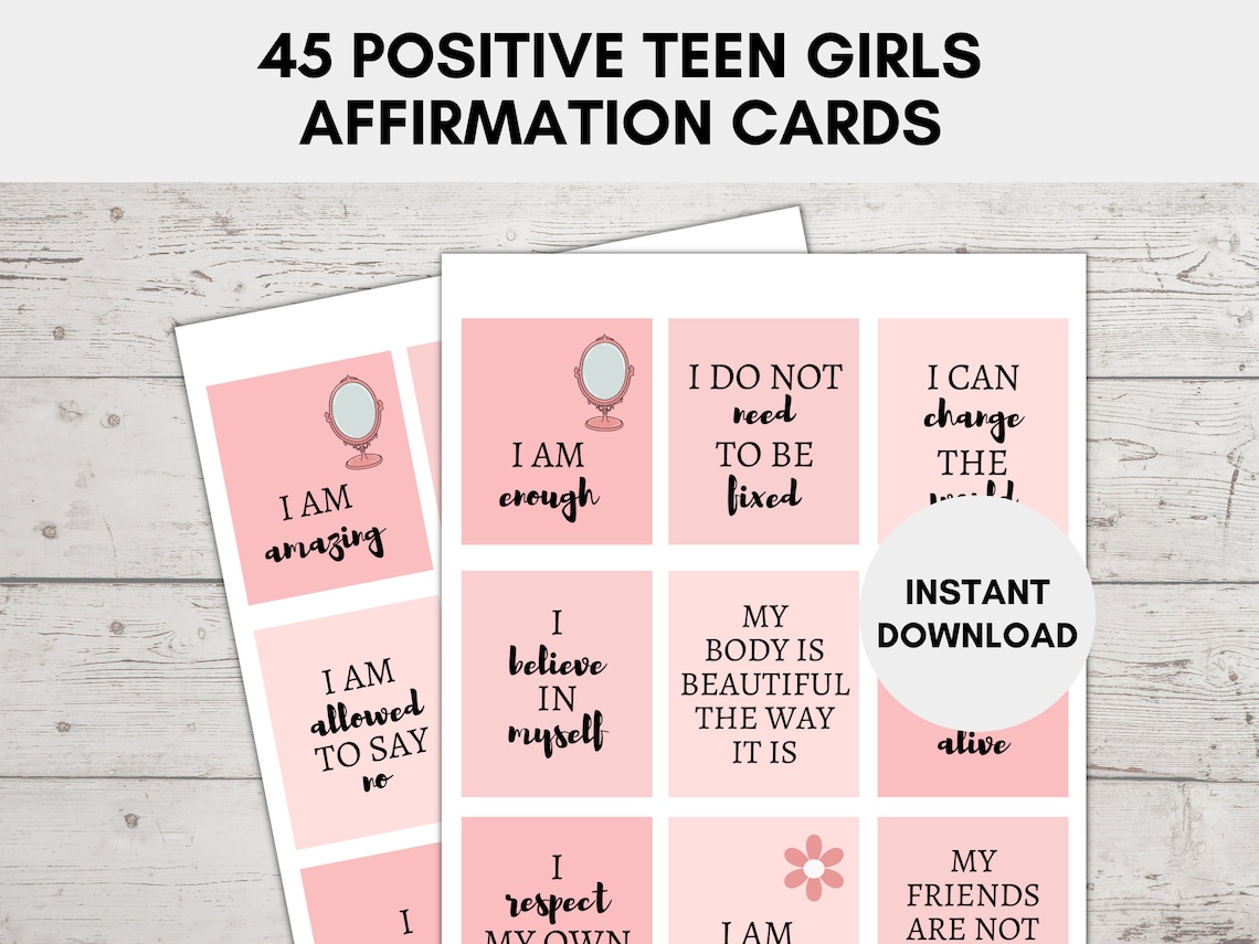 Affirmation Cards Teens, Positive Affirmation Cards for Teenage Girls, Teen Mental Health ...
