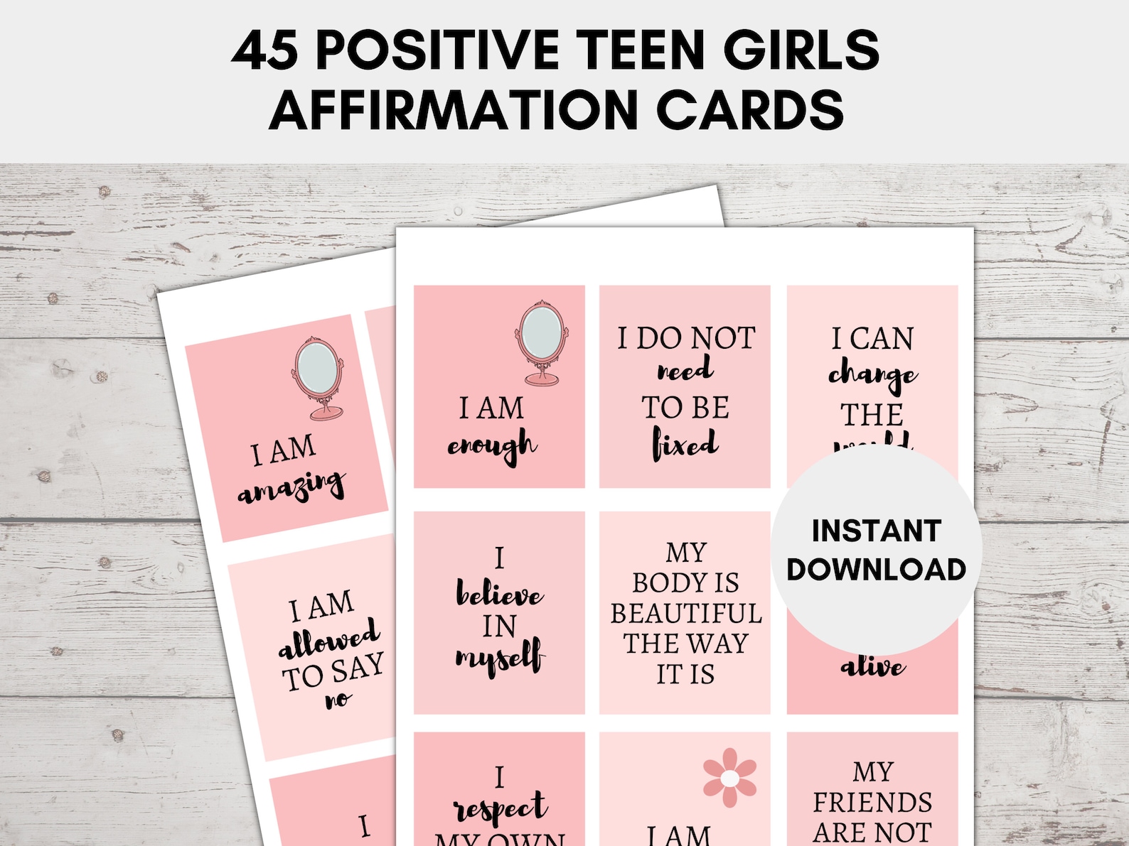 Affirmation Cards Teens, Positive Affirmation Cards for Teenage Girls ...