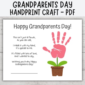 Grandparents Day Handprint Craft, Happy Grandparents Day Handprint ...