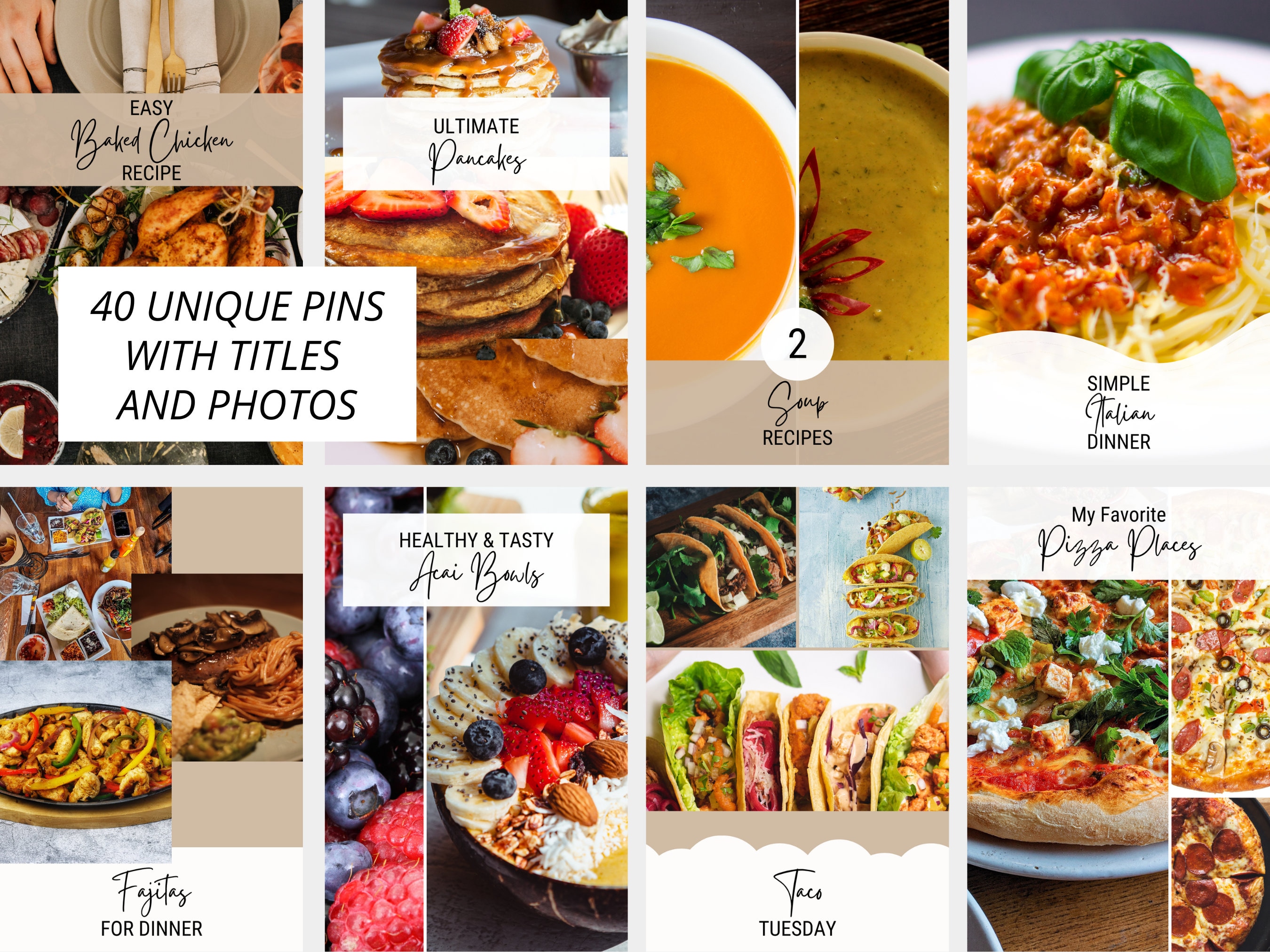 Pinterest Templates Food, Food Blogger Pinterest Pins, Food Blog ...