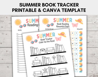 Summer Book Tracker, Summer Reading Tracker, Reading Chart for Kids ...