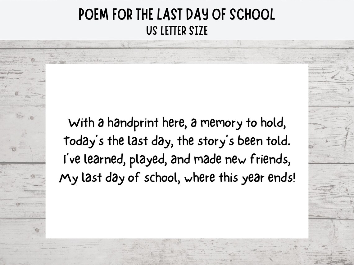 Last Day of School Handprint Craft, 2026, End of School Year Handprint ...