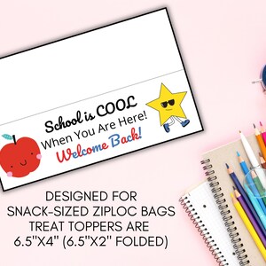 Back to School Treat Bag Topper, First Day of School Cookie Topper ...