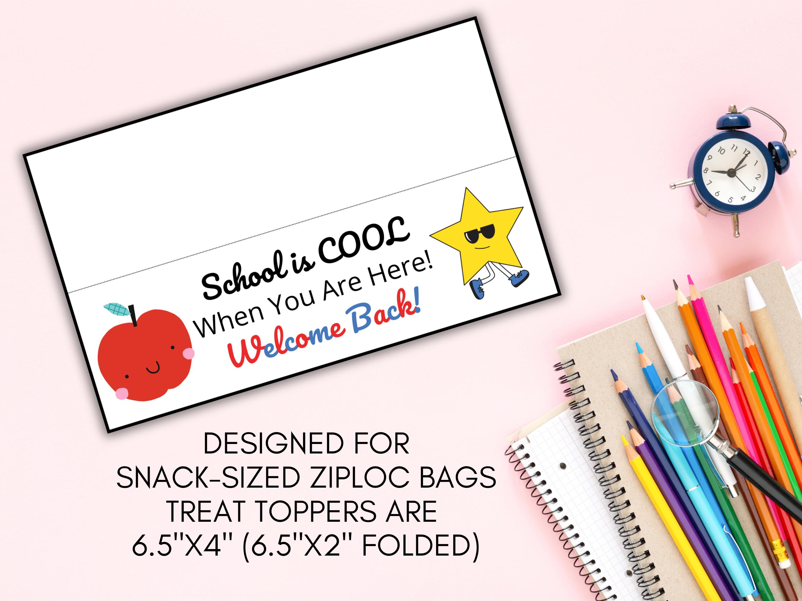 Back to School Treat Bag Topper, First Day of School Cookie Topper ...