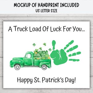 St. Patrick's Day Handprint Craft, Truck St. Patrick's Day Handprint ...
