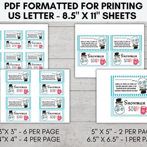 Snowman Soup Bag Topper, Christmas Treat Bag Topper, Christmas ...