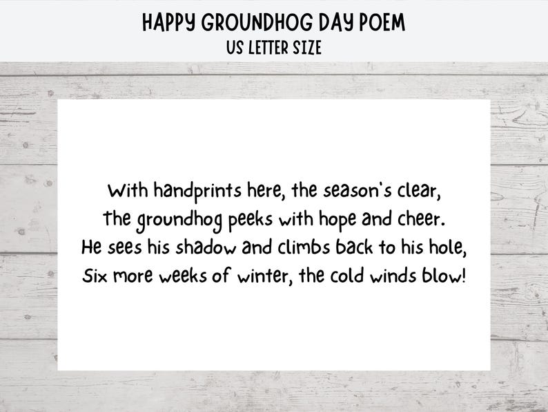Groundhog Day Handprint Craft, Winter Handprint Template, Groundhog Day ...