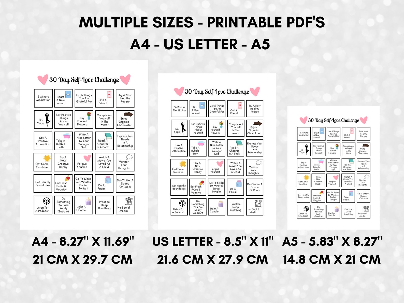 30 Day Self-love Challenge Printable PDF Self Love Challenge - Etsy