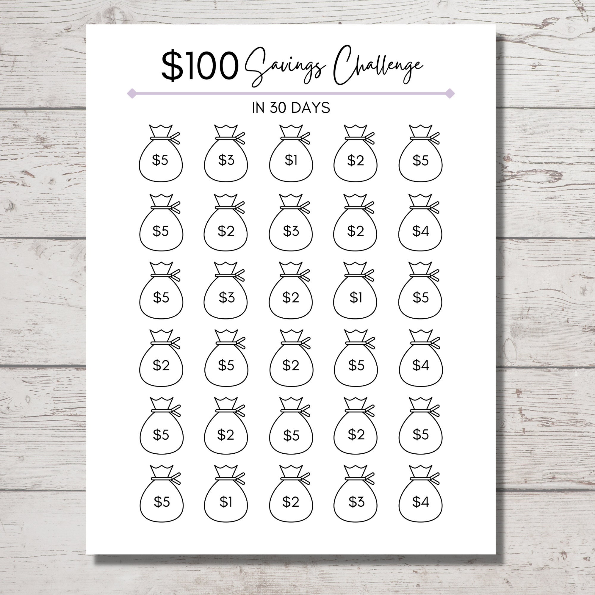100 Money Saving Challenge Save 100 in 30 Days 100 (Download Now) - Etsy