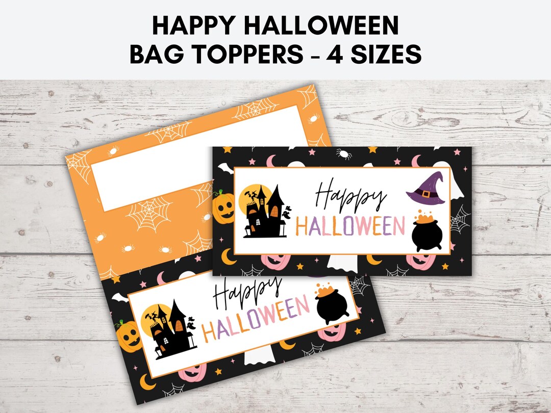 Halloween Treat Bag Topper, Treat Bags for Kids Halloween, Happy ...