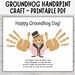 Groundhog Day Handprint Craft, Winter Handprint Template, Groundhog Day ...