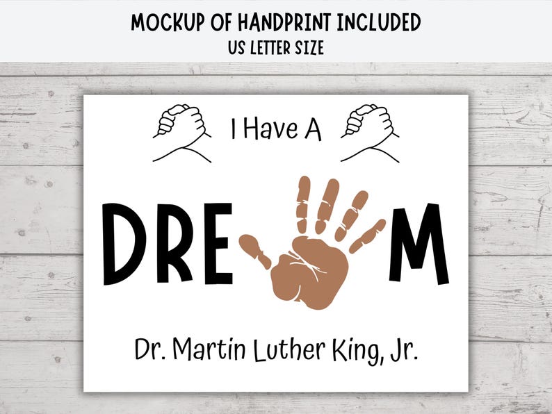 MLK Day Handprint Craft, Black History Month Kids Craft Handprint Art ...