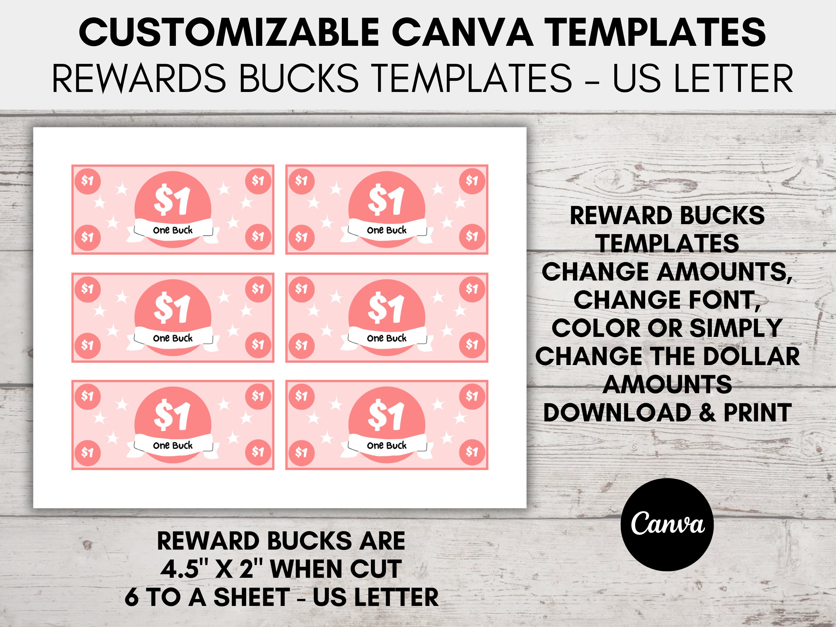 Reward Bucks for Kids, Reward Bucks Printable, Reward Chart, Good ...