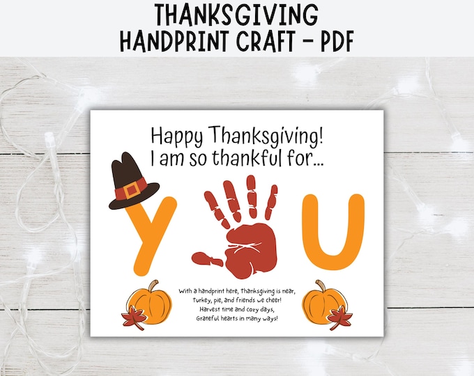 Thanksgiving Handprint Craft, Happy Thanksgiving Handprint Art, Autumn ...