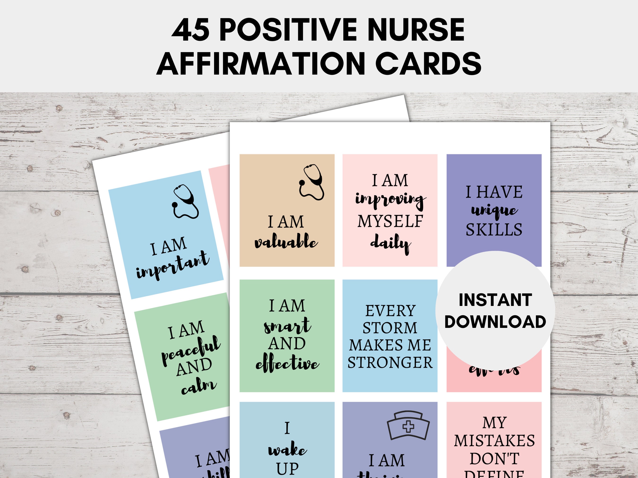 Nurse Affirmation Cards, Positive Words of Encouragement for Nurses ...